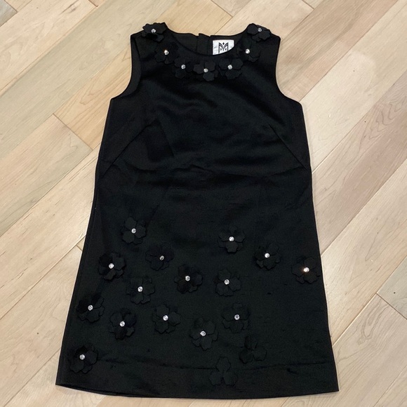 Milly Minis | Dresses | Milly Minis Girls Black Jeweled Flowers Soft ...